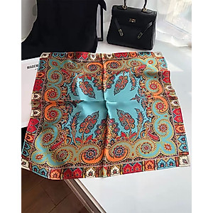 PoeticEHome 100% Pure Mulberry Silk Square Scarf 27"x27" Women Neckerchief Headscarf Gift Packed