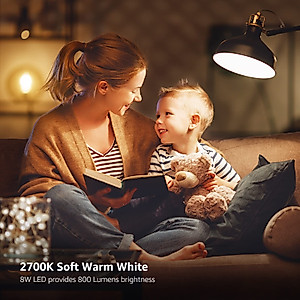 Lepro Vintage LED Bulbs, Dimmable Filament Bulb, 8W 800LM, 60W Equivalent, 2700K Warm White, Classic Clear Glass, A19 Shape, E26 Base, Pack of 5