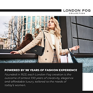 LONDON FOG ASTOR Texture Shoulder Bag for Women with Adjustable Strap - Black Texture