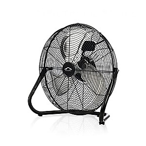 Tech Drive High Velocity Floor Fan,18 inch Heavy Duty Metal Industrial Fans,3 Powerful Speed,360° Adjustable Tilting and All Metal Construction, Black