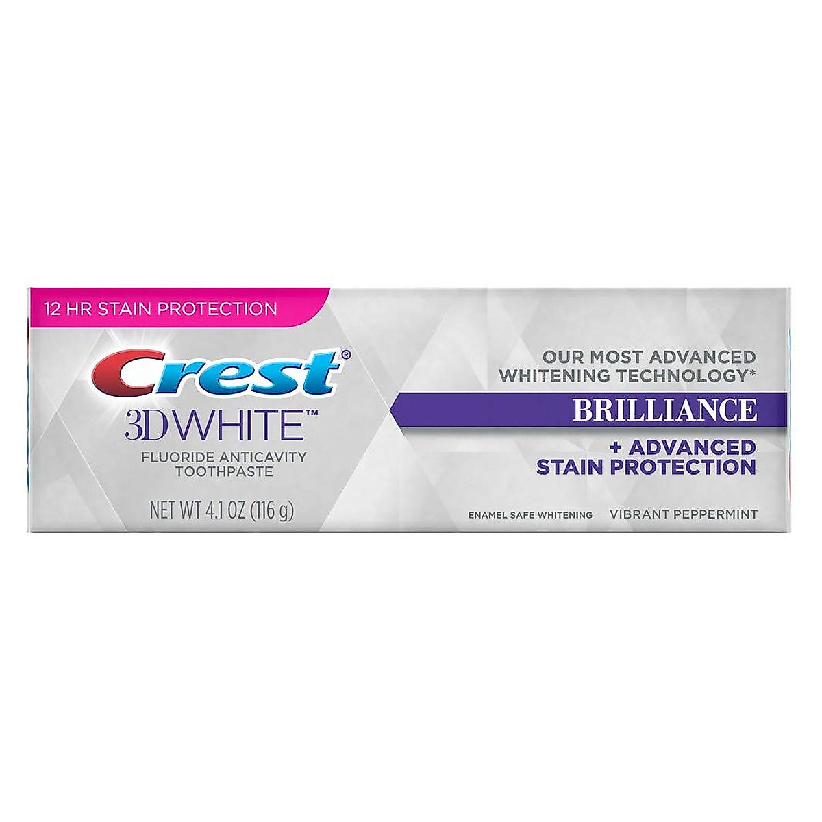 Crest 3D White Brilliance Toothpaste, Vibrant Peppermint 4.1 oz (Pack of 6)