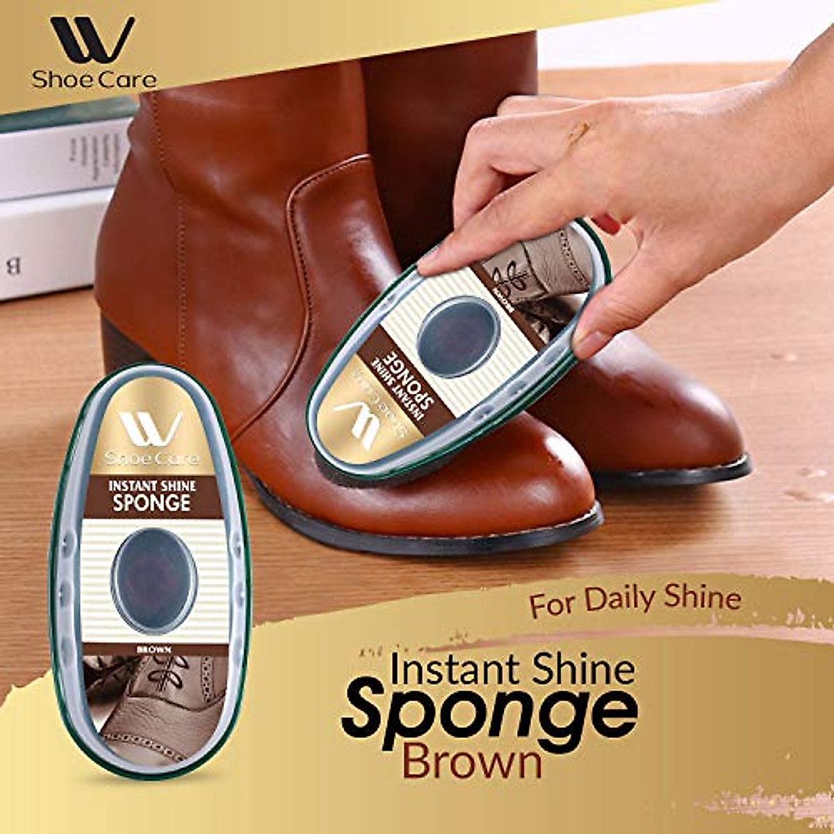 WBM Instant Shoe Shine Sponge,Brown,11ml