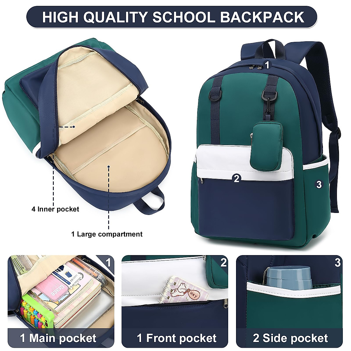 Bluboon Girls Womens College Laptop Backpack Cow Print School Bookbag Travel Rucksack School Bag with USB Charging Port for High School