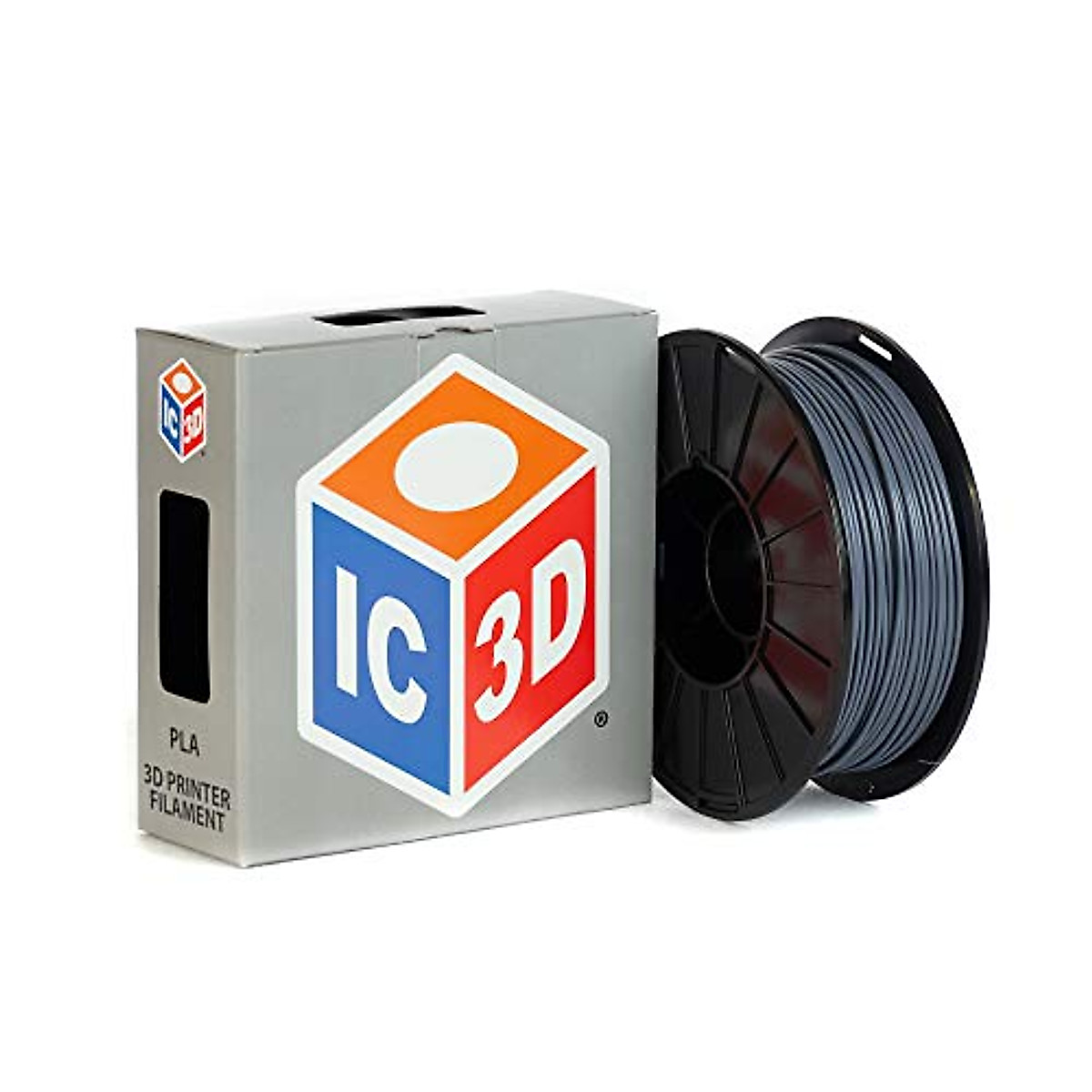 IC3D Grey 2.85mm PLA 3D Printer Filament - 1kg Spool - Dimensional Accuracy +/- 0.05mm - Professional Grade 3D Printing Filament - Made in USA