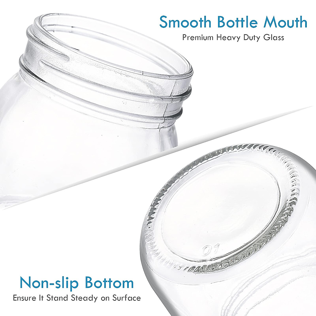 YEBODA 9 Pack Wide Mouth Mason Jars 10 oz Glass Canning Jars with Airtight Lids and Bands for Preserving, Jam, Honey, Jelly, Wedding Favors, Shower Favors, Sauces, DIY Spice Jars