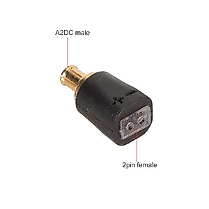A2DC to 0.78mm 2 Pin Adapter, Small Universal Male to Female, Wearable Headphone Cable Connector, Lightweight for LS200 for E40 for LS300 for CKR90 (Black)