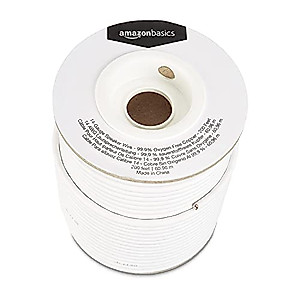 Amazon Basics 14-Gauge Audio Speaker Wire Cable - 99.9% Oxygen-Free Copper, 200 Feet, White