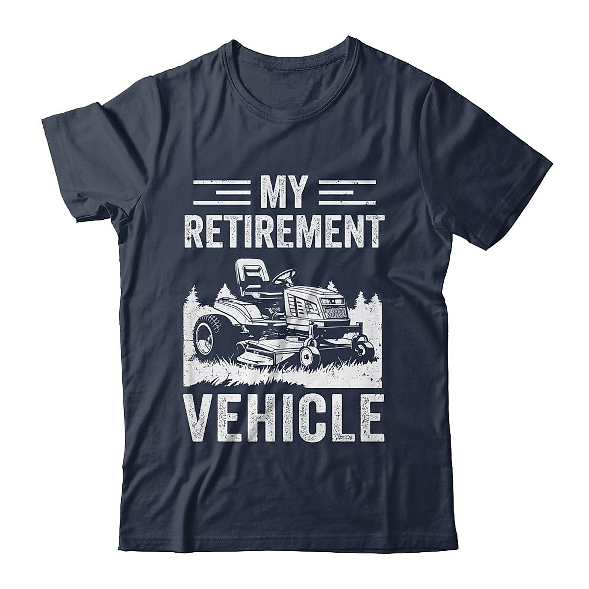 TeesPure My Retirement Vehicle Funny Riding Lawn Mower Retro Dad Shirt Short Sleeve Tee