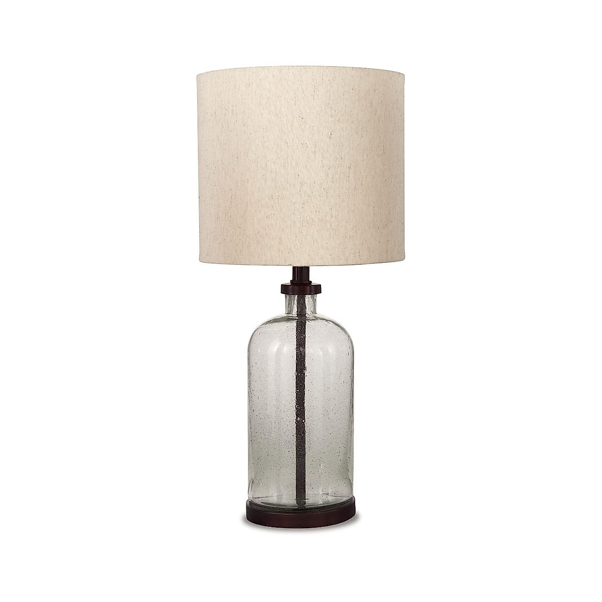 Signature Design by Ashley Bandile Modern Farmhouse 22.5" Seeded Glass Table Lamp, Bronze