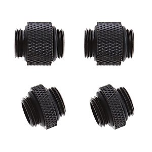 2pcs Black G1/4 Water Cooling Adapter with O- Ring Rubber Water Stop Plug Compatible with Computer Water Cooling System Water Tank and Pump