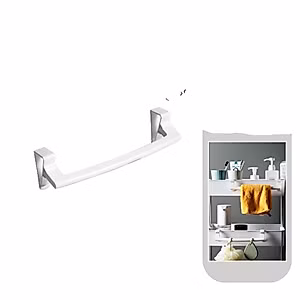 Cabinet Door Towel Rack Punch-Free wall橱柜门毛巾架免打孔壁挂门后收纳挂架浴室免钉单杆毛巾架抹布挂杆 Kitchen Accessories