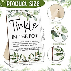 Tatuo 71 Baby Shower Game Sign Wooden Baby Shower Sign Tinkle in the Pot Game Sign Gender Reveal Party Favors 20 Table Tennis Pink Balls 50 Pink Balloon Baby Latex Balloon for Baby Shower Game