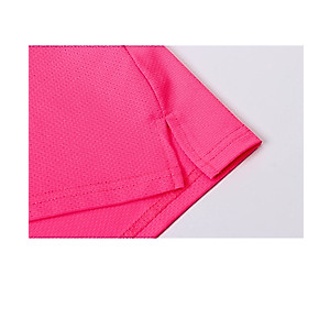 Vidusou Women's Sleeveless Golf & Tennis Polo Shirt - Moisture-Wicking V-Neck Lapel Collar, Rose Red, L