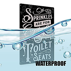 Retro Bathroom Sign Funny Metal Tin Sign Wall Decor - Farmhouse Bathroom Quote Sign for Toilet Restroom Home Decor Gifts