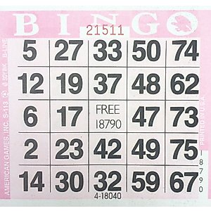 1on Pink Bingo Card Paper Sheets (500 sheets per pack)