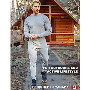 Merino Wool Base Layer Mens Bottom Pants 100% Merino Wool Thermal Underwear Long Johns Midweight + Wool Socks (X-Large, Charcoal Grey 250)