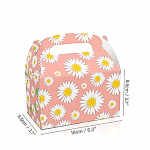 12 Pack Daisy Flower Favor Treat Boxes Pink Daisy Birthday Treat Boxes Hello Summer Goodies Gift Boxes for Baby Shower Birthday Party Decorations Supplies