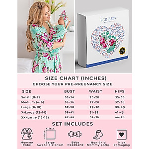 ECO BABY Mommy and Me Robe and Swaddle Set | Maternity Robe and Matching Baby Set for Girl, Boy | Hospital Labor and Delivery