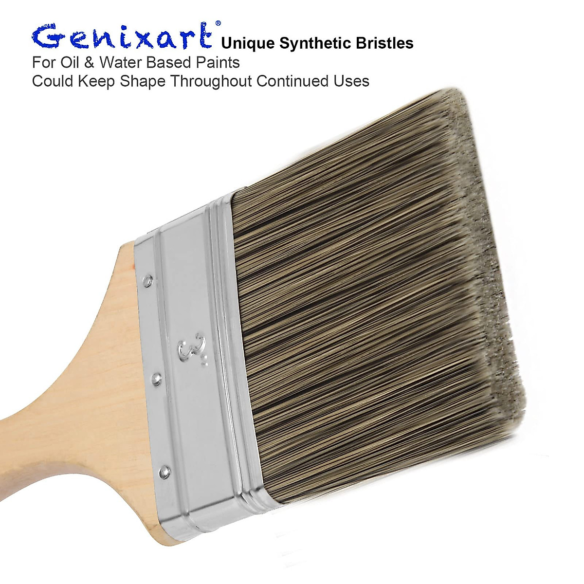 Double Thick Chip Paint Brush, 3 inch / 75mm Stain Brushes for Painting Walls and Fence Staining, Wooden Handle Masonry Paintbrush for Varnish, Paste, Gesso and Limewash