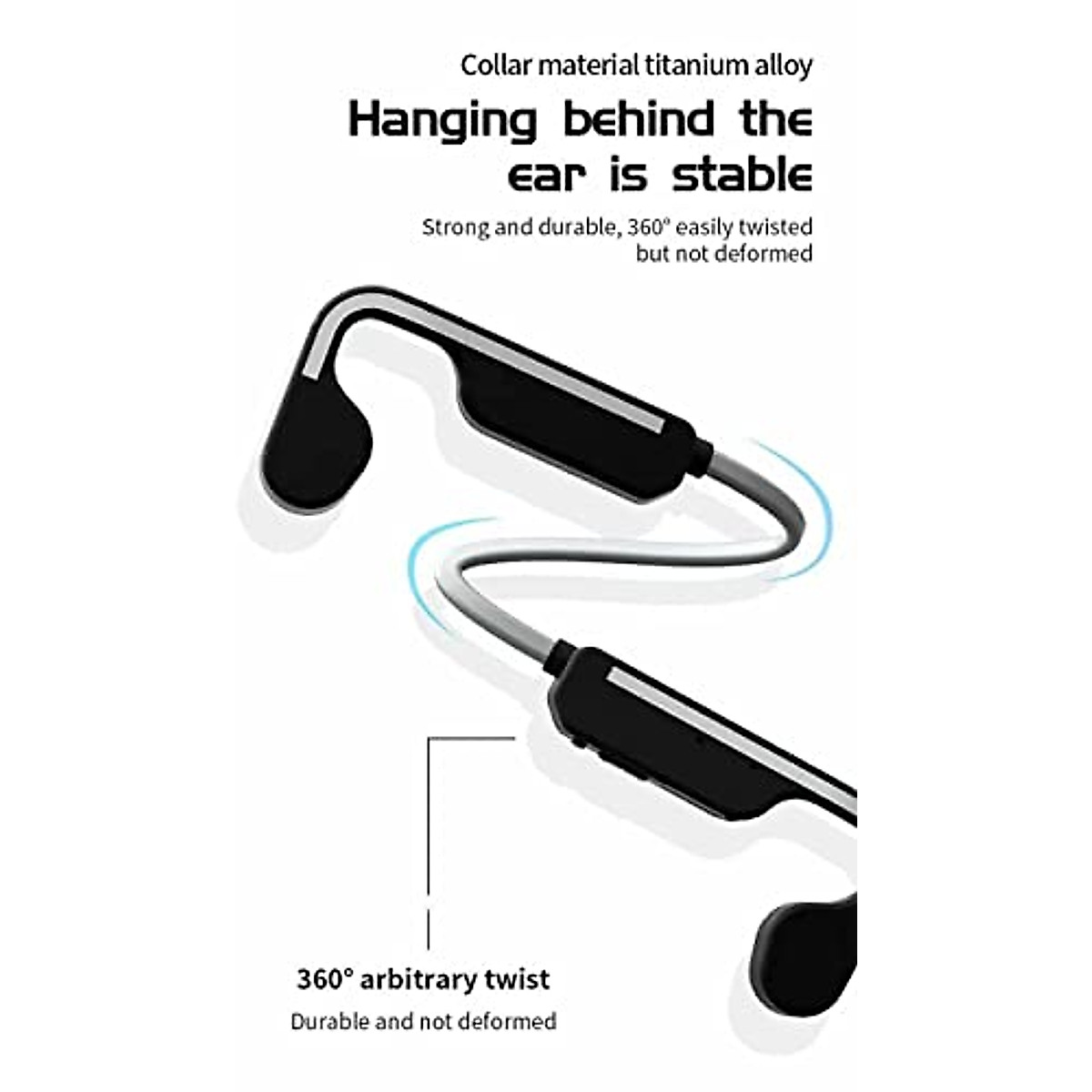 Bone Conduction Waterproof Bluetooth Headphones Swimming Sports Headset Built in 16G Memory (Blue)