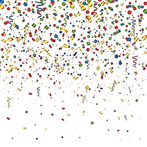 Happy Birthday Photo Booth Backdrop - Colorful Confetti Party Decoration for Kids and Adults (6ft x 6ft)