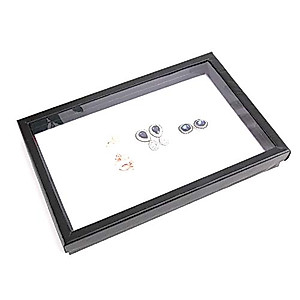 ZLY Jewelry Rings Display Tray Velvet 100 Slot Case Box Jewelry Storage Box