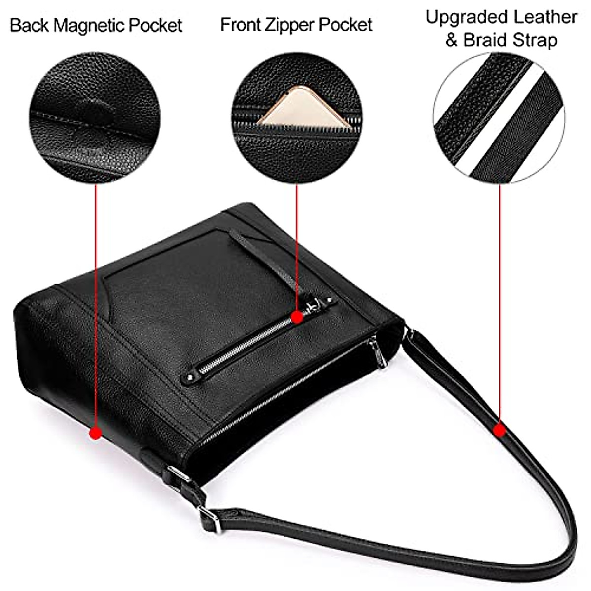 S-ZONE Medium Women Genuine Leather Crossbody Bags Cowhide Shoulder Handbag Ladies Purse