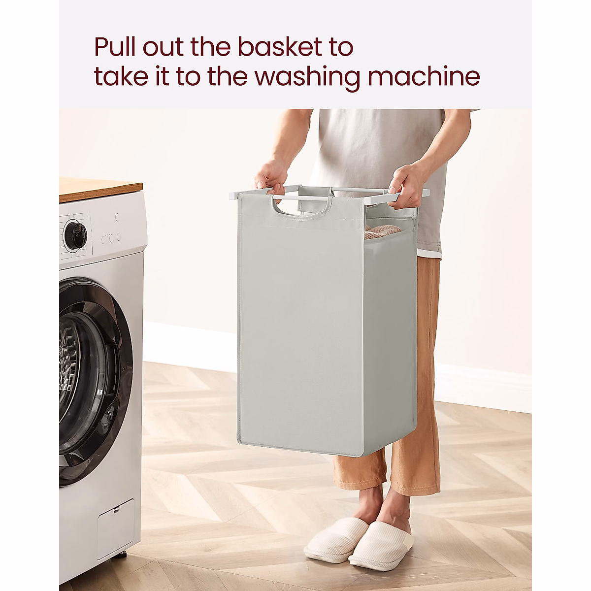 VASAGLE Laundry Hamper, Laundry Basket, Laundry Sorter with 3 Pull-Out and Removable Bags, Shelf, Metal Frame, 3 x 10 Gallons (38L), 36.4 x 13 x 28.4 Inches, White UBLH301W01