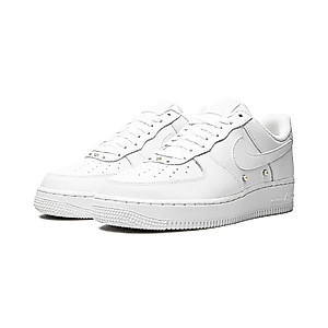 Nike Women's Air Force 1 Low Shoes, White/White-metallic Silver-bl, 8