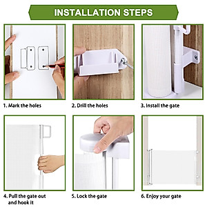 Extra Wide Baby Gate for Large Openings Retractable Baby Gates Indoor Outdoor Extra Long Baby Gate for Doorway Stair Gates for Kids or Pets Extra Large Dog Gate for Stairs