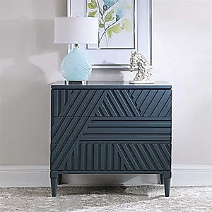 BOWERY HILL Contemporary Drawer Chest in Deep Sea Blue
