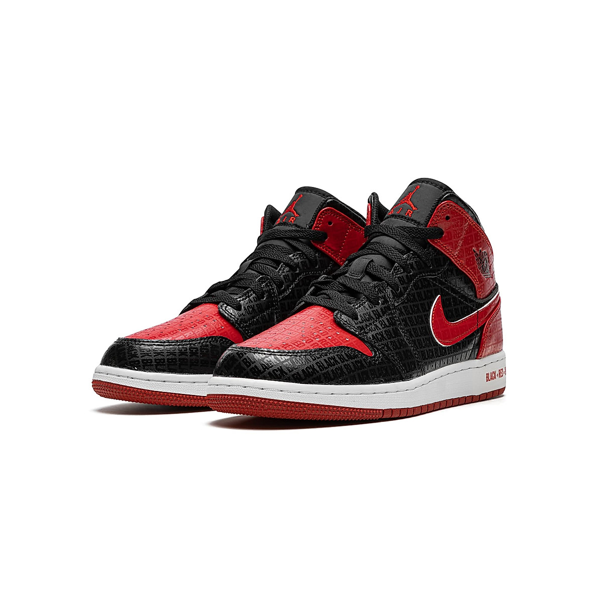Nike Men's Air Jordan 1 Mid Sneaker, Black/Gym Red-white, 10
