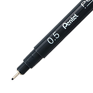 Pentel Arts Pointliner Pen, (0.5mm), Black Ink, Box of 12 (S20P-5A)