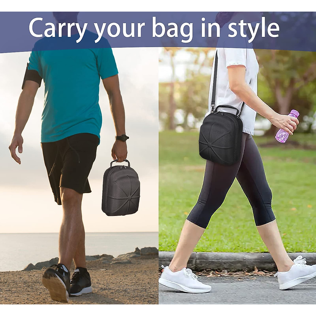 Hat case for Baseball Cap, Hard hat Travel case, caps Holder, Baseball Hat Organizer, Holding up to 6 caps for Travel and Home Storage Black