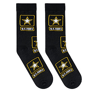 Crazy Socks US Army Fun Print Novelty Crew Socks for Men