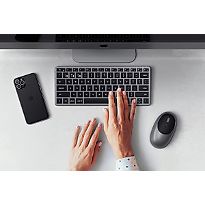 Satechi Slim X1 Bluetooth Backlit Keyboard – Illuminated Keys & Multi-Device Sync – for M2/ M1 MacBook Pro/Air, M2/ M1 iPad Pro/Air, M2 Mac Mini, iMac M1 - Space Gray