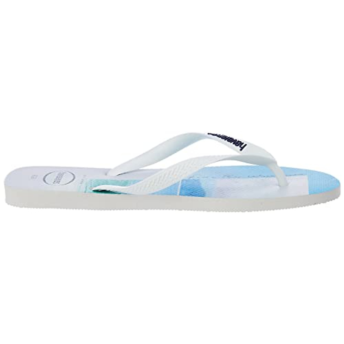 Havaianas Men's Hype Flip Flop Sandal, White/White/Navy Blue, 11-12