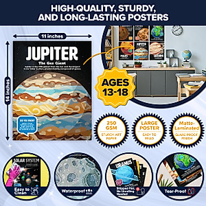 Decorably 15 Space Theme Classroom Decor - 11x14in Space Classroom Decor, Solar System Poster, Space Decorations for Classroom, Space Posters, Outer Space Classroom Decorations, Space Poster