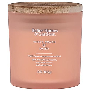 Maclock Better Homes and Gardens 12oz 2-Wick Candle, 2-Pack (White Peach and Daisy)