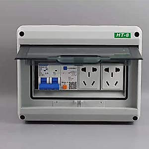 Awclub Plastic Transparent Cover Power Distribution Protection Box IP65 ABS for Circuit Breaker Indoor on The Wall 8 Way (200mmx155mmx92mm)