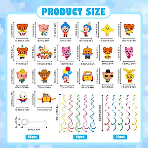 JECTZ 20Pcs Plim Plim Birthday Party Supplies Clown Theme Birthday Party Decorations for Kids Plim Plim Birthday Party Hanging Decorations