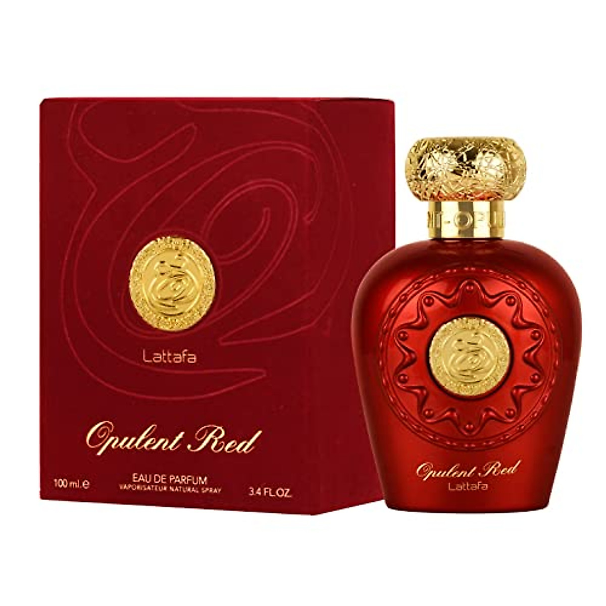 Lattafa Perfumes Opulent Red for Unisex Eau de Parfum Spray, 3.4 Ounce (137662)