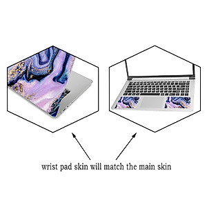 ArtSo Laptop Skin Sticker Decal,16.5” 17” 17.3 inch Laptop Universal Netbook PC Notebook Vinyl Reusable Skin Sticker Cover Art Case Protector Personalized, Free 2 Wrist Pad,Purple Marble