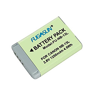 FUGASUN 1 pcs 1250mAh NB-13L NB13L Battery with Battery Charger for Canon G5X / G5X Mark II / G7X / G7X Mark II / G7 X Mark III G9X SX620 HS SX720 HS Camera