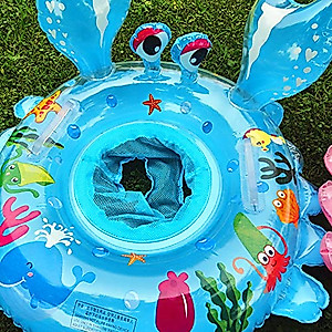 O-Toys Pool Floats for Baby Toddlers Inflatable Float Raft Water Swimming Ring Floating Boat for Kids Crab Blue