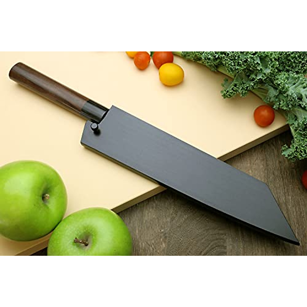 Yoshihiro Stainless Clad Nashiji Ginsan High Carbon Stain Resistant Steel Kiritsuke Multipurpose Chefs Knife (9.5"(240mm) & Saya)