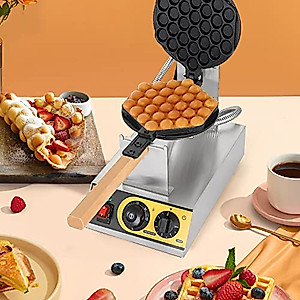 Dyna-Living Bubble Waffle Maker 1400W Egg Waffle Machine Electric Non-Stick Bubble Waffle Cone Maker Household Commercial Egg Waffle Iron Maker for Restaurant Snack Shop or Cafe