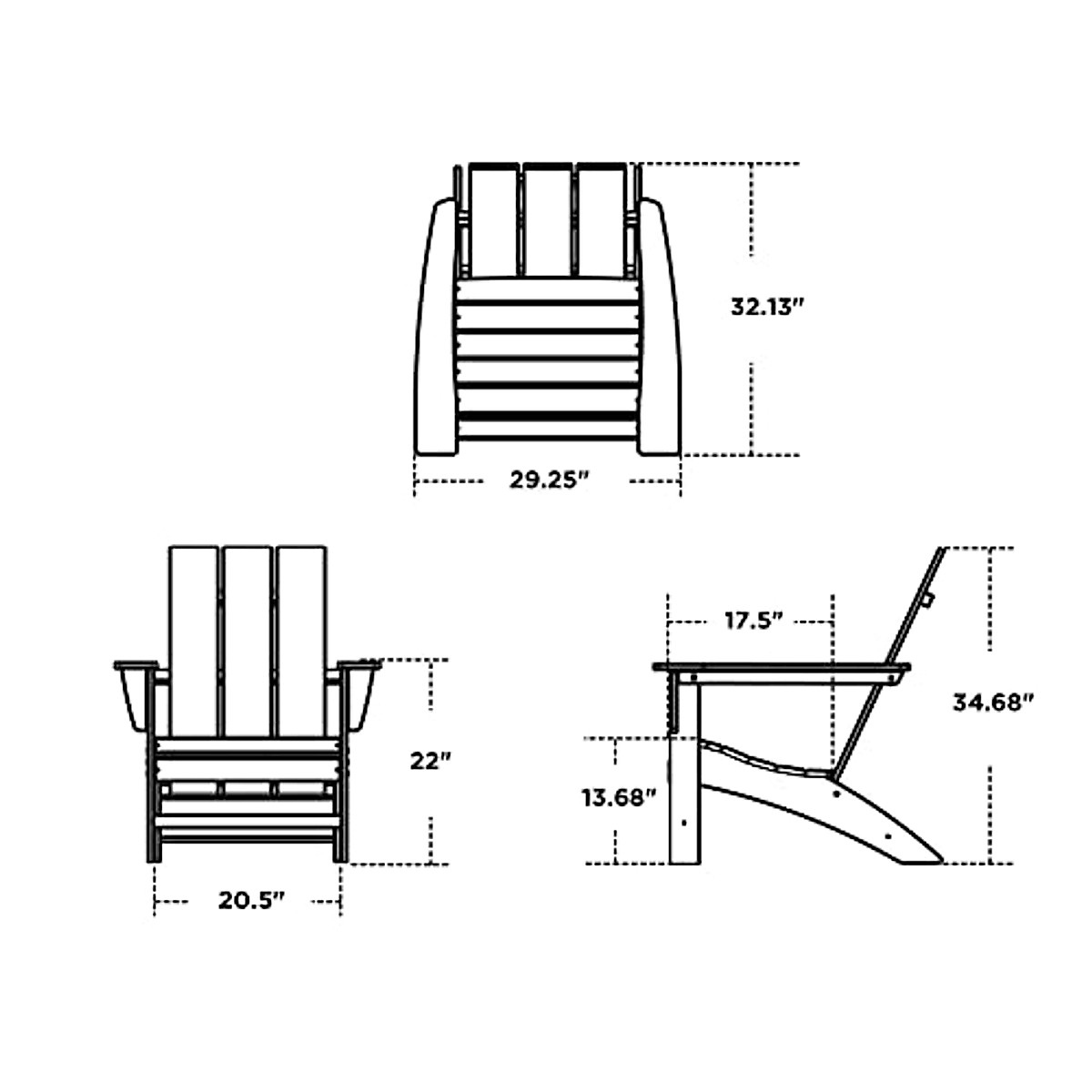 POLYWOOD AD420SA Modern Adirondack Chair, Sand