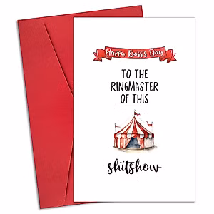 Ogeby Funny Boss’s Day Card Gifts for Boss Women Men, Cute Boss Day Card for Him Her, Boss Appreciation Card from Employee Staff, Ringmaster of This Shitshow