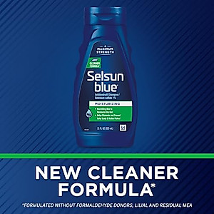 Selsun Blue Moisturizing Antidandruff Shampoo, Maximum Strength Scalp Treatment With Selenium Sulfide, 11 fl. oz.
